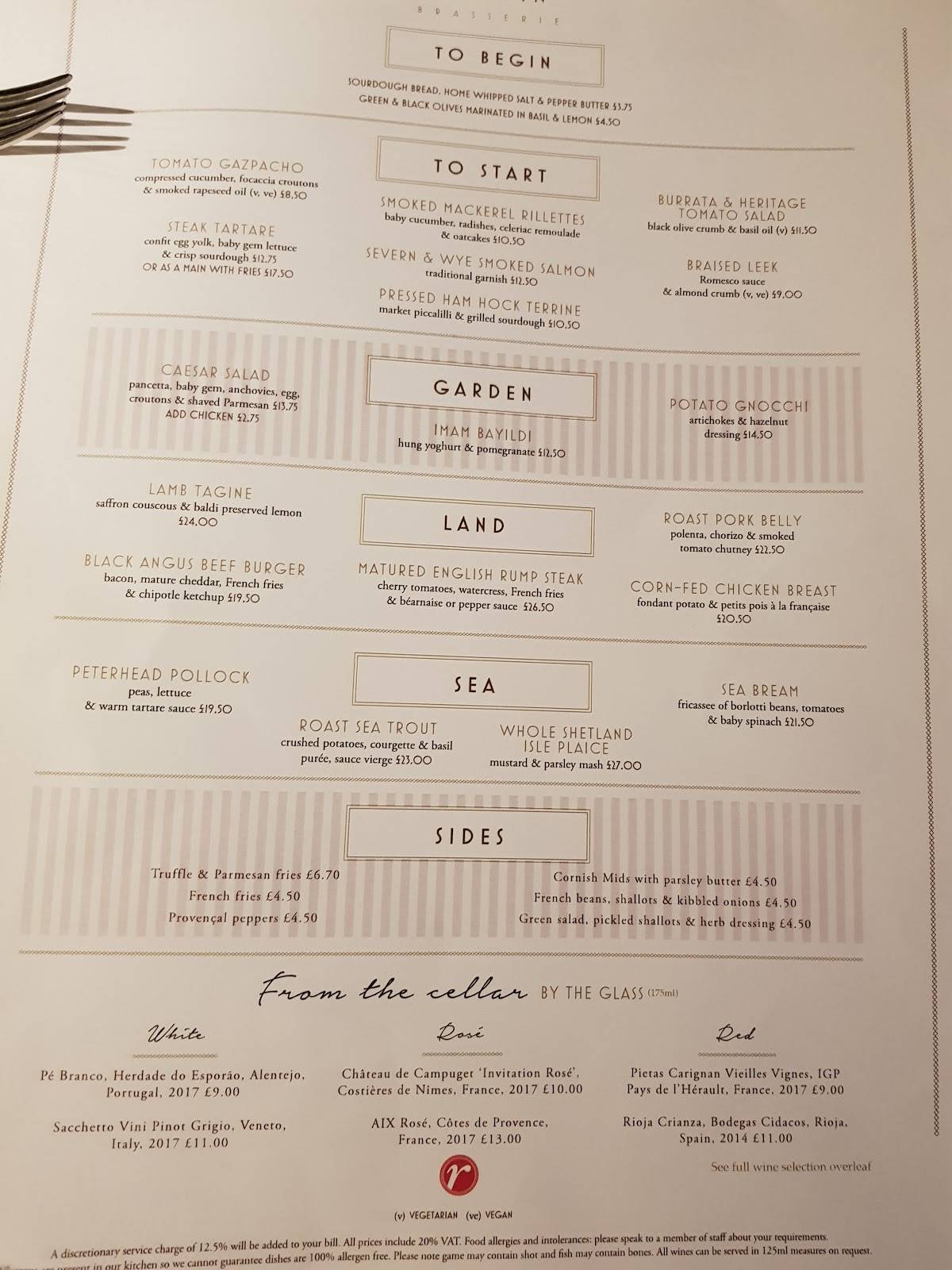 Menu at Darwin Brasserie pub & bar, London, Level 36