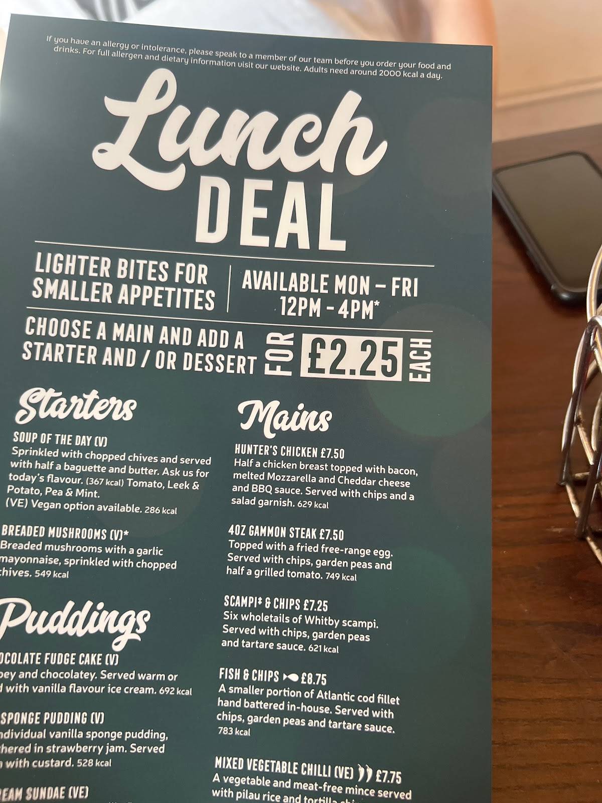 Menu at Sparking Clog pub & bar, Radcliffe