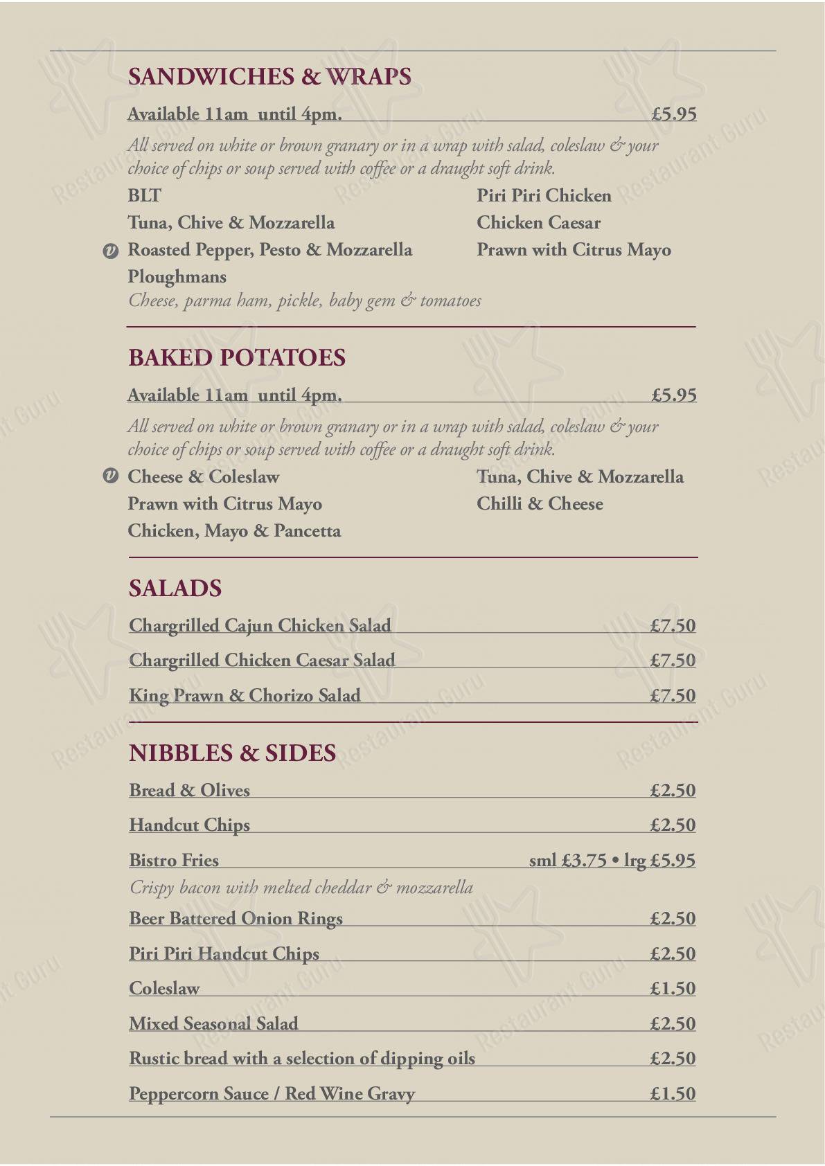 Menu at The Exchange pub & bar, Greenock