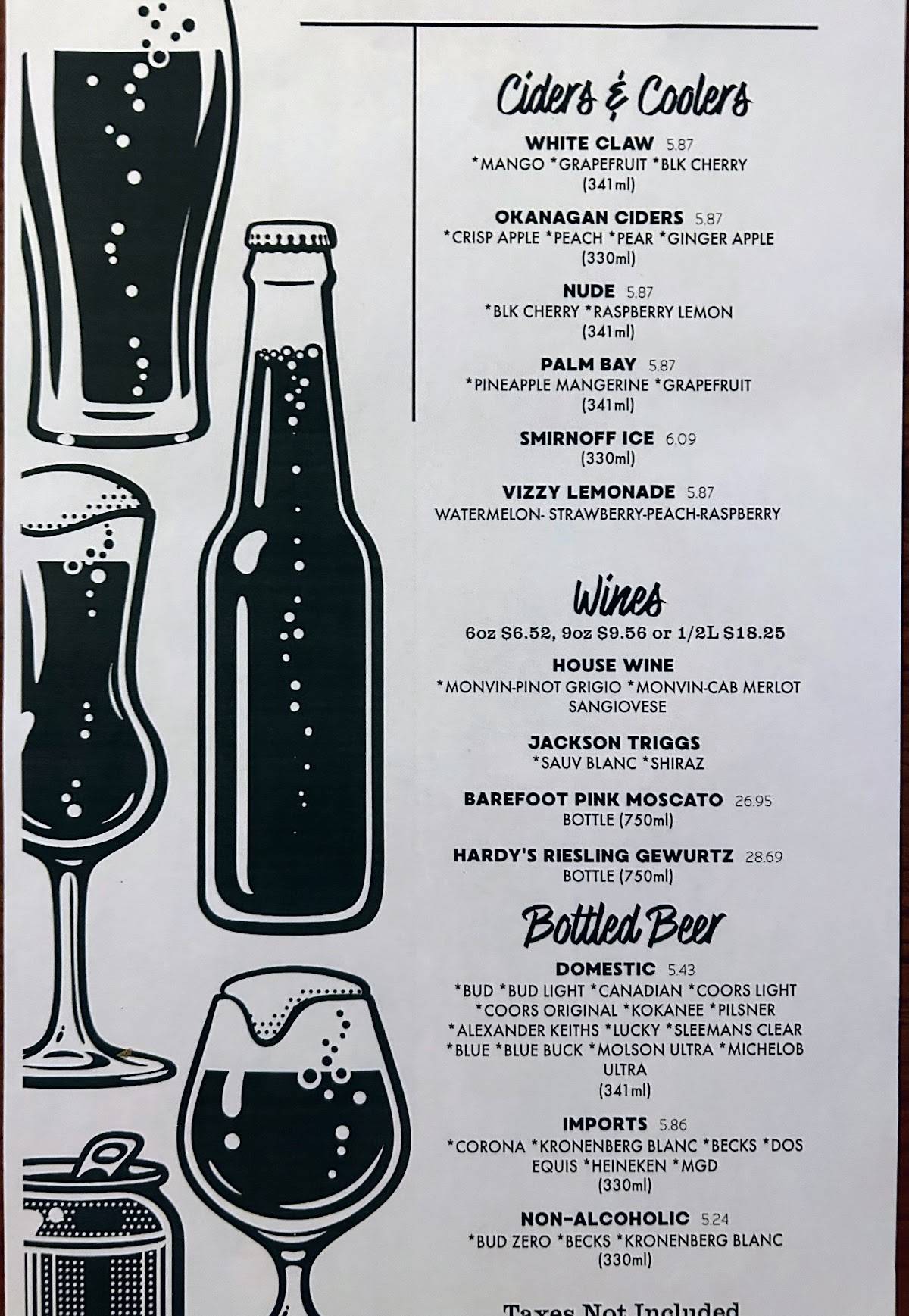 Menu at The Kal pub & bar, Vernon