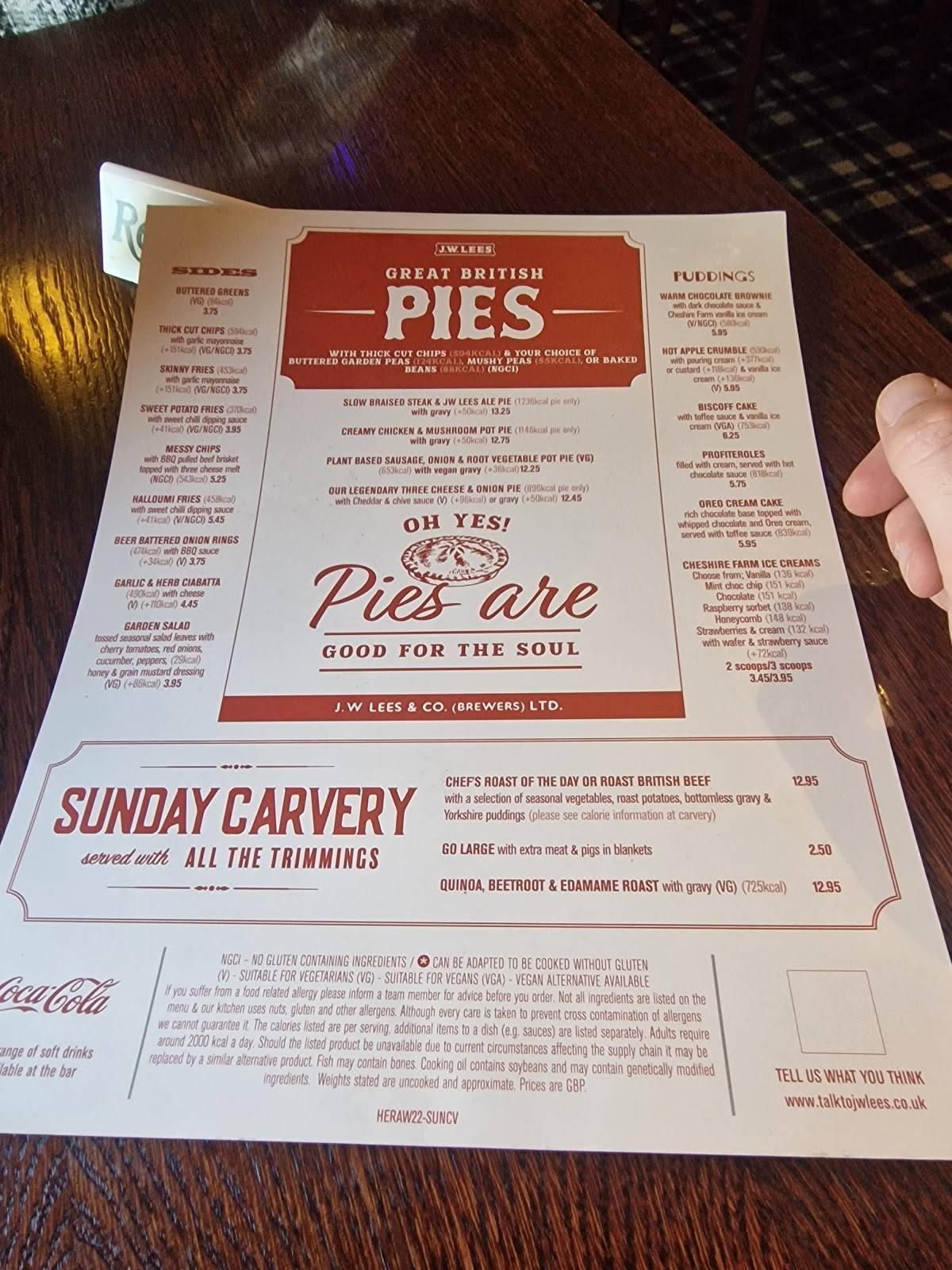 Menu at The Royal George pub & bar, Oldham