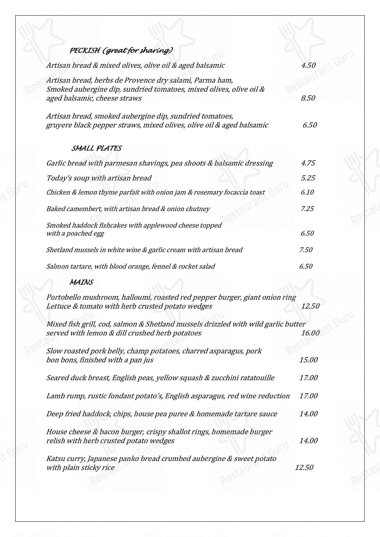 Menu at The Windmill pub & bar, Bluntisham, St Ives Rd