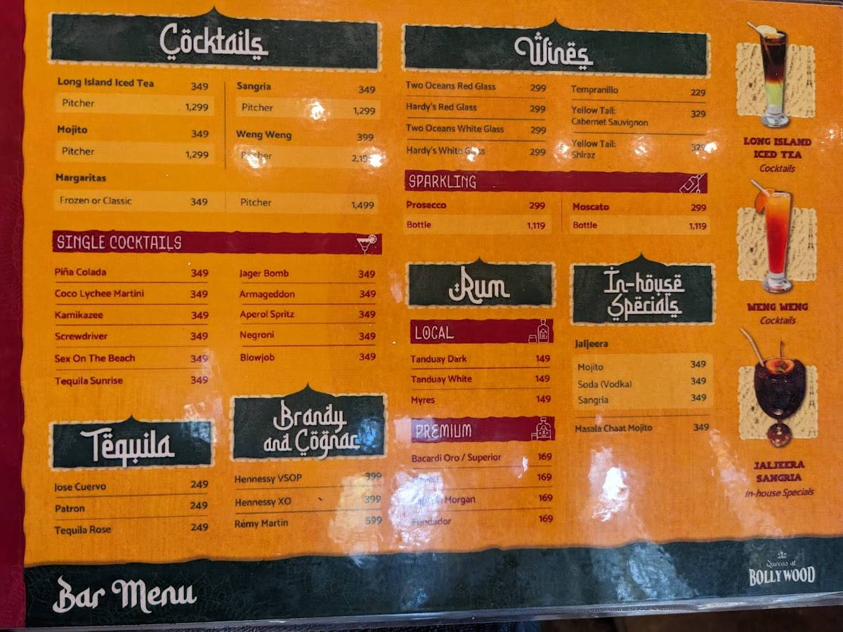 Menu at Queens at Bollywood - BGC restaurant, Taguig, Ground Floor