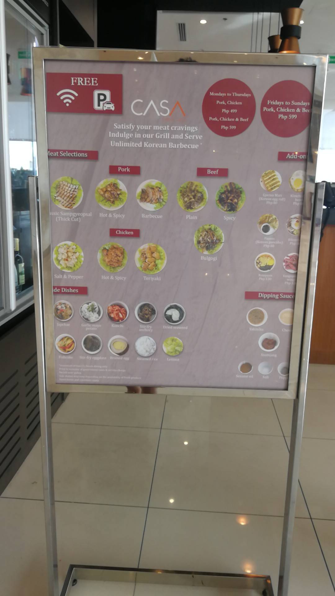 Menu at Casa Urban Table restaurant, Quezon City