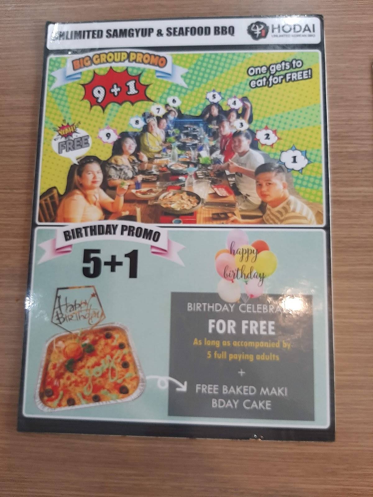 Menu at HODAI Korean BBQ & SEAFOOD Grill, Quezon City