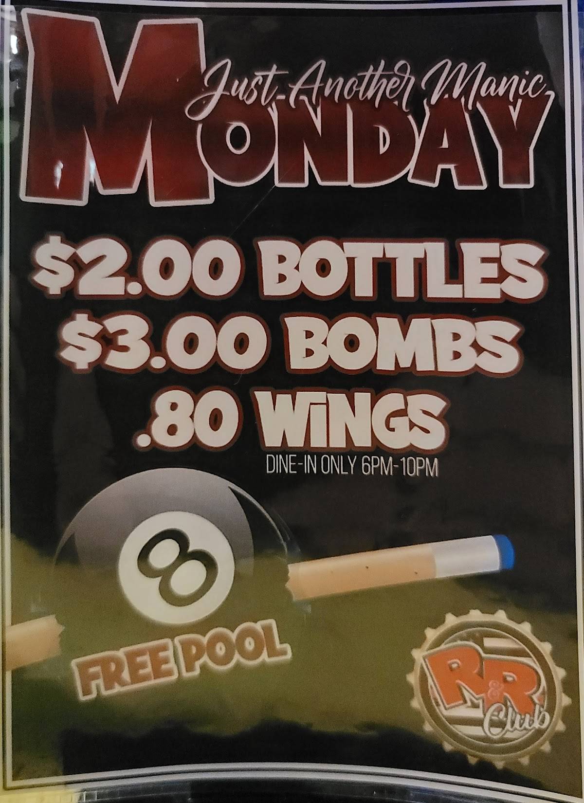 Menu at R&R Club/Pizza, Union Grove