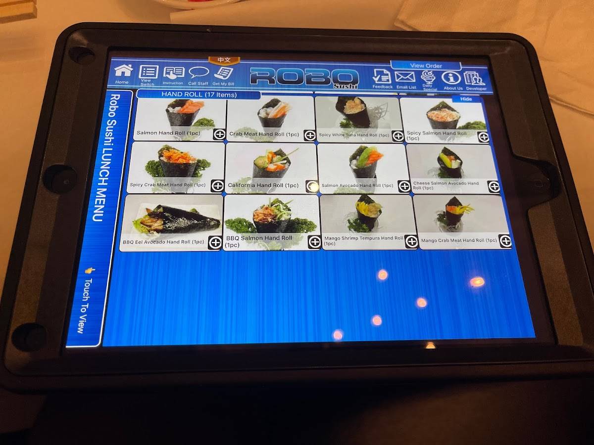 Menu at ROBO SUSHI restaurant, Toronto