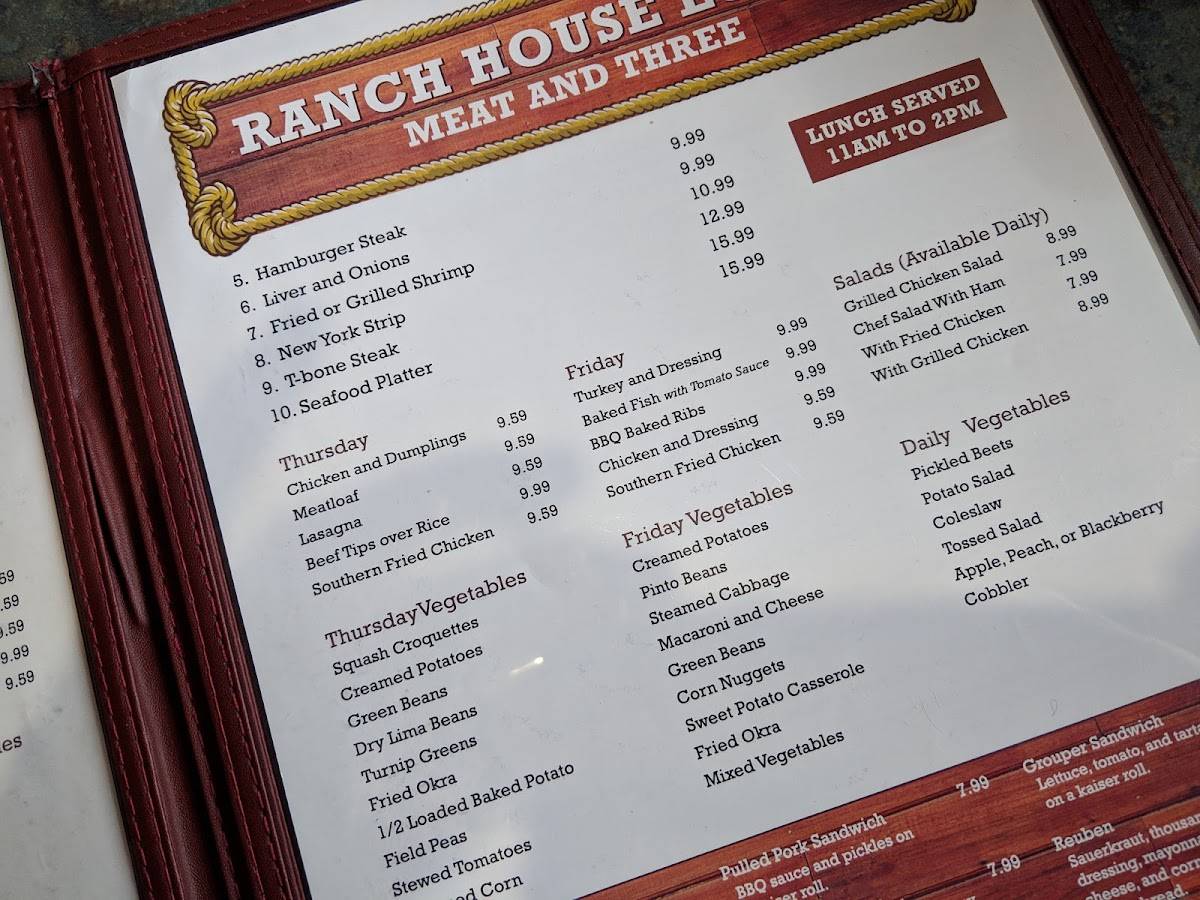 Menu at Ranch House Makarios Family Restaurant, Birmingham