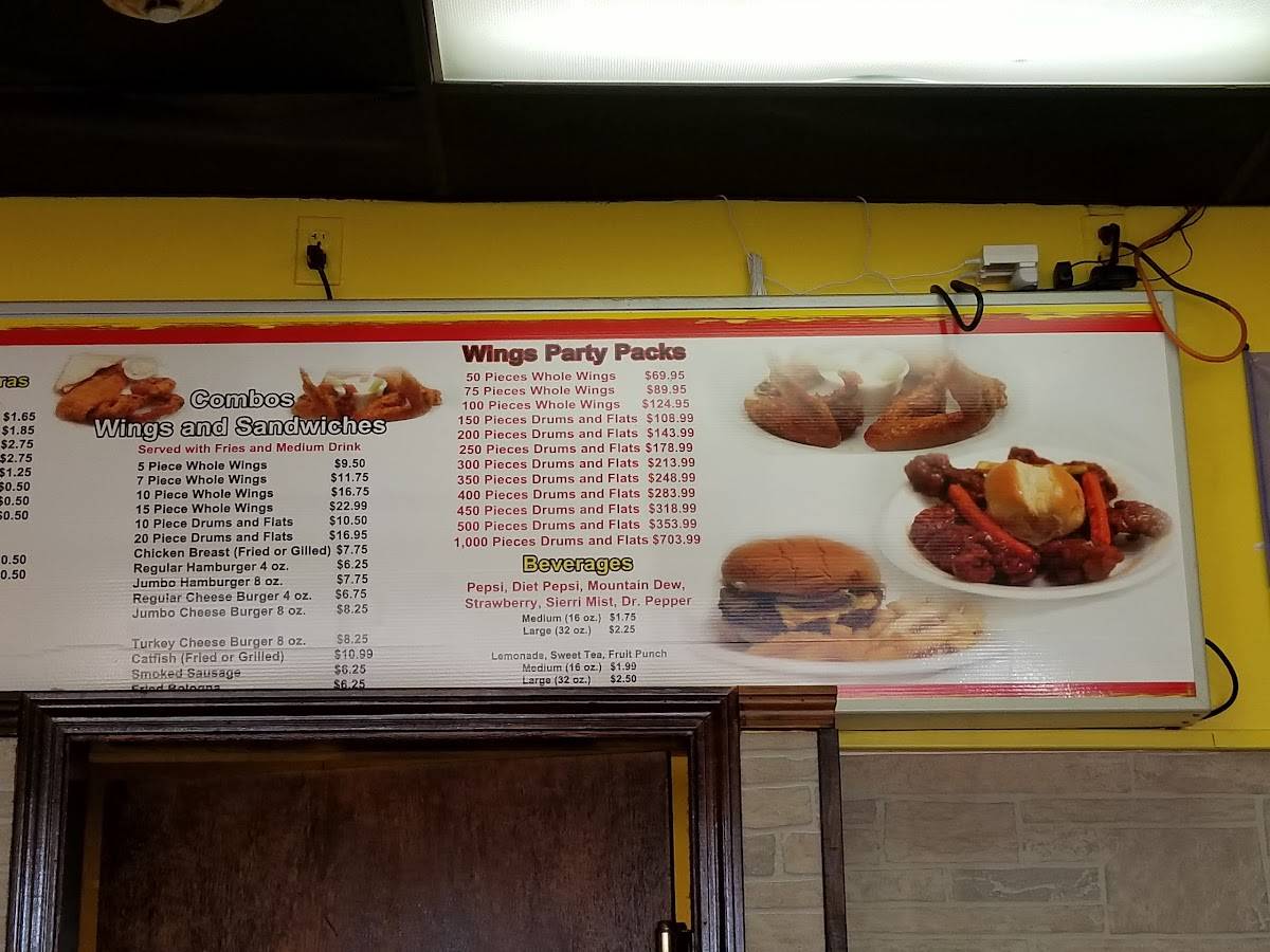 Menu at Rayford's All In One Hot Wings restaurant, Memphis, Berryhill ...