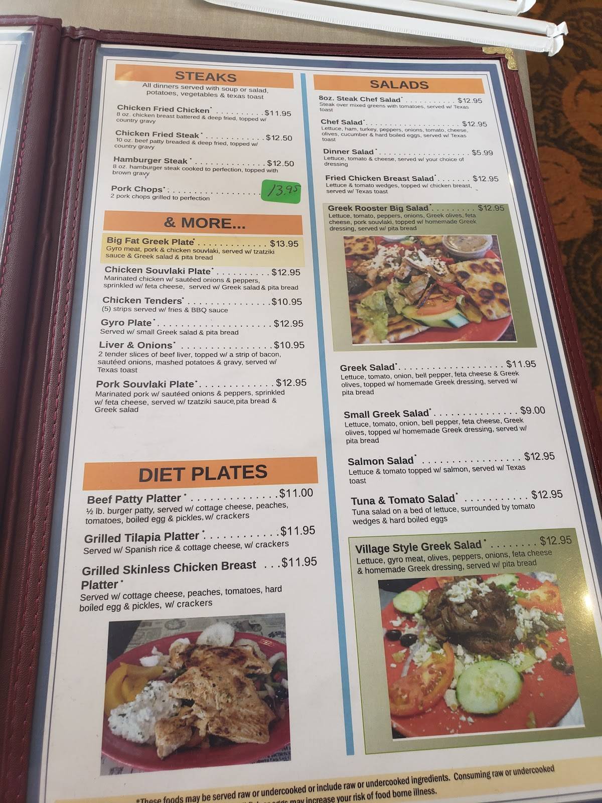Menu at Red Rooster Cafe, Denver, Washington St