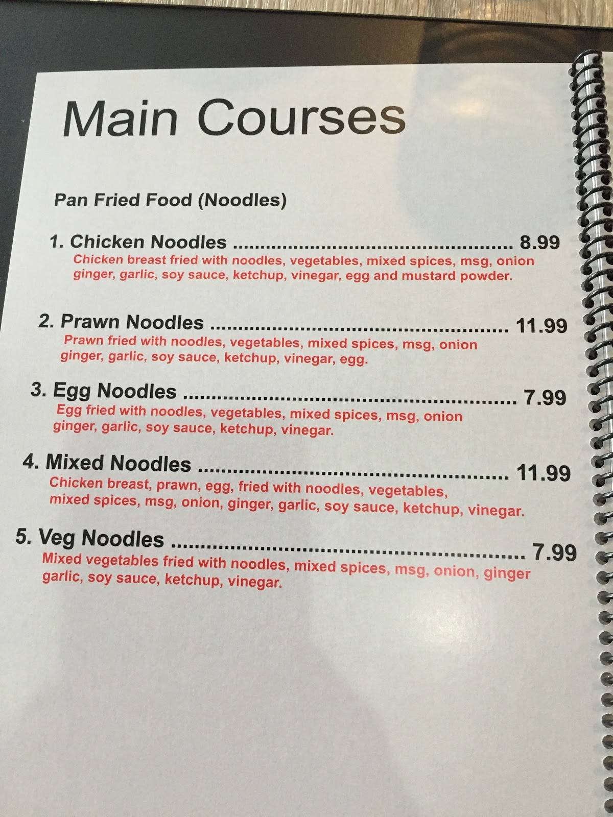 Menu at Ginger Garlic Nepalese Cuisine restaurant, Regina