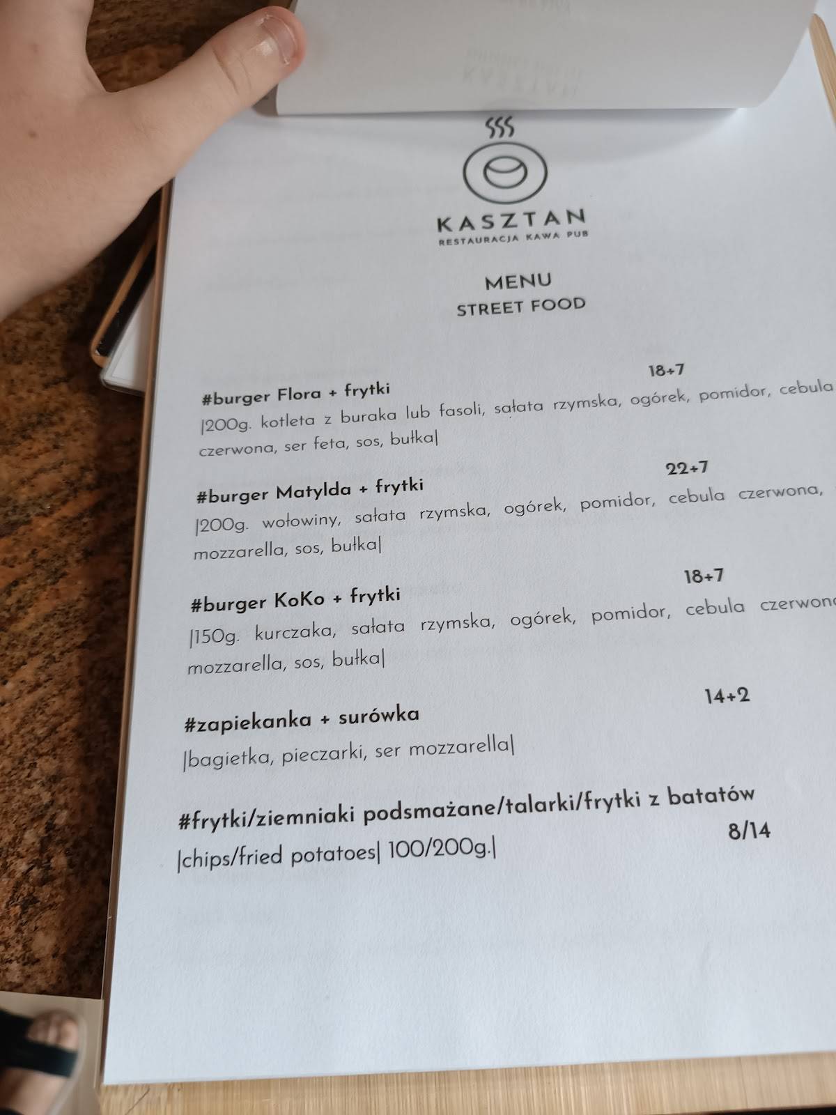 Menu at Restauracja KASZTAN restaurant, Reszel
