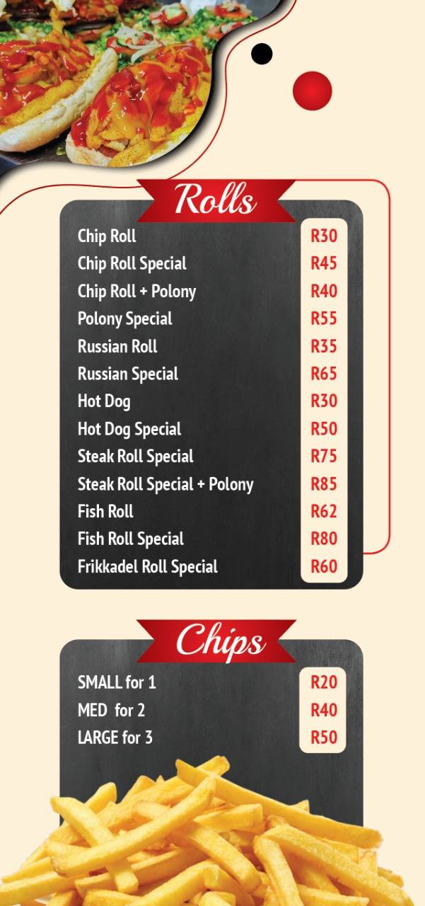 Menu at Akhalwaya's! Robertsham restaurant, Johannesburg, 33 Giles St