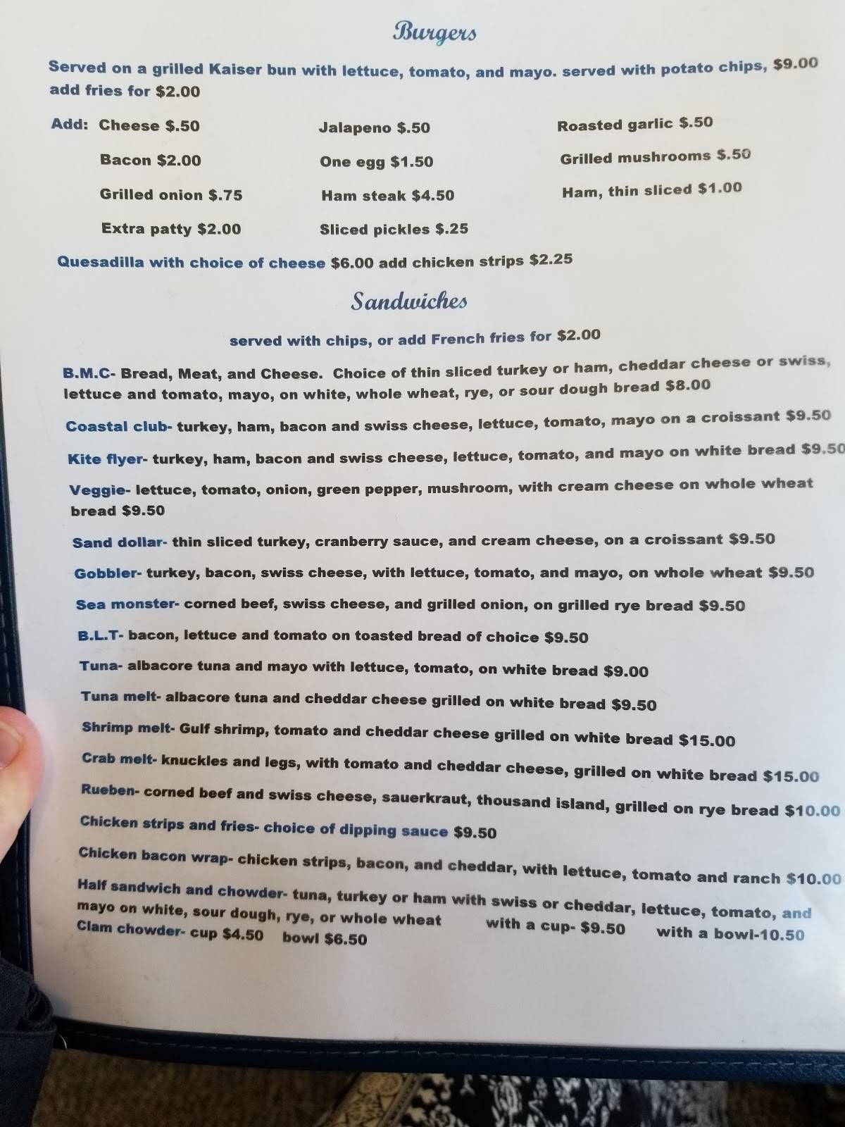Menu at Benson's By The Beach restaurant, Long Beach