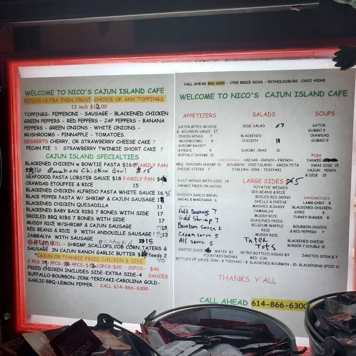 Menu at Cajun Island restaurant, Reynoldsburg, Brice Rd