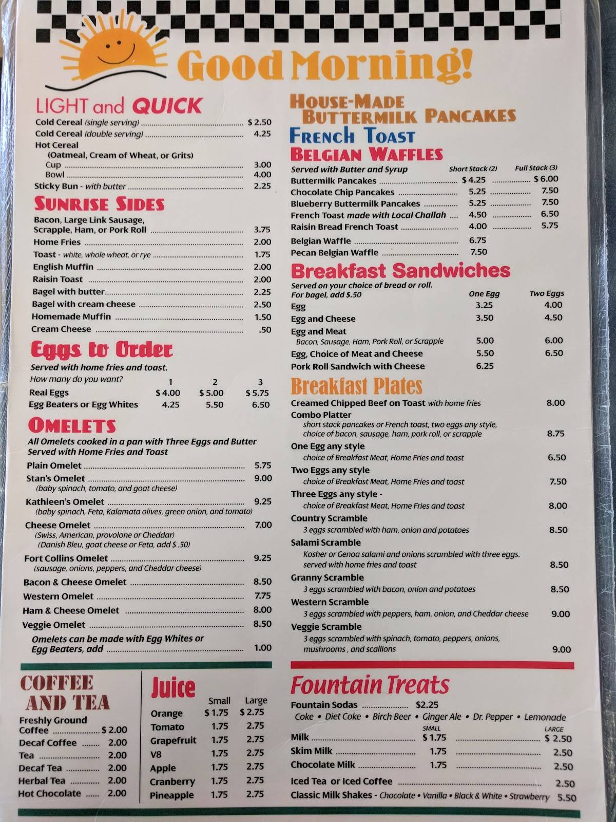 Menu at Cross Keys Diner restaurant, Doylestown
