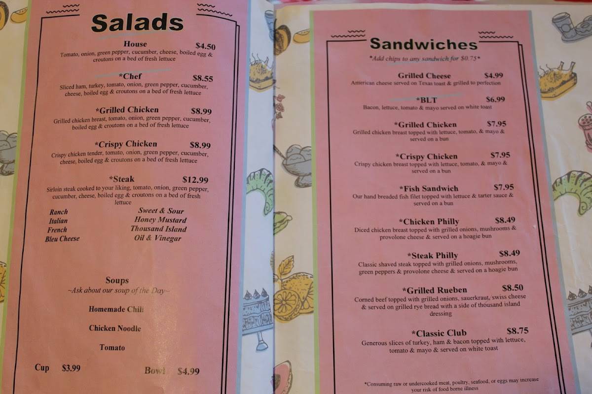 Menu at Dee's 50'S Place Diner restaurant, Barberton