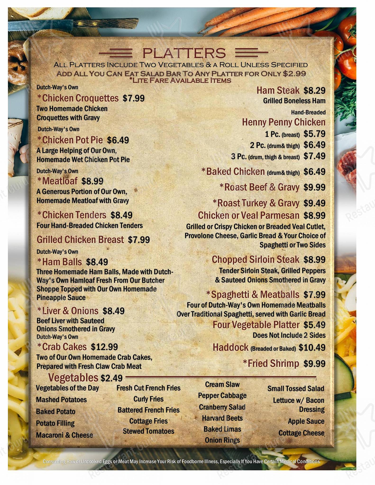 Menu at Dutch-Way Family Restaurant - Myerstown, Myerstown