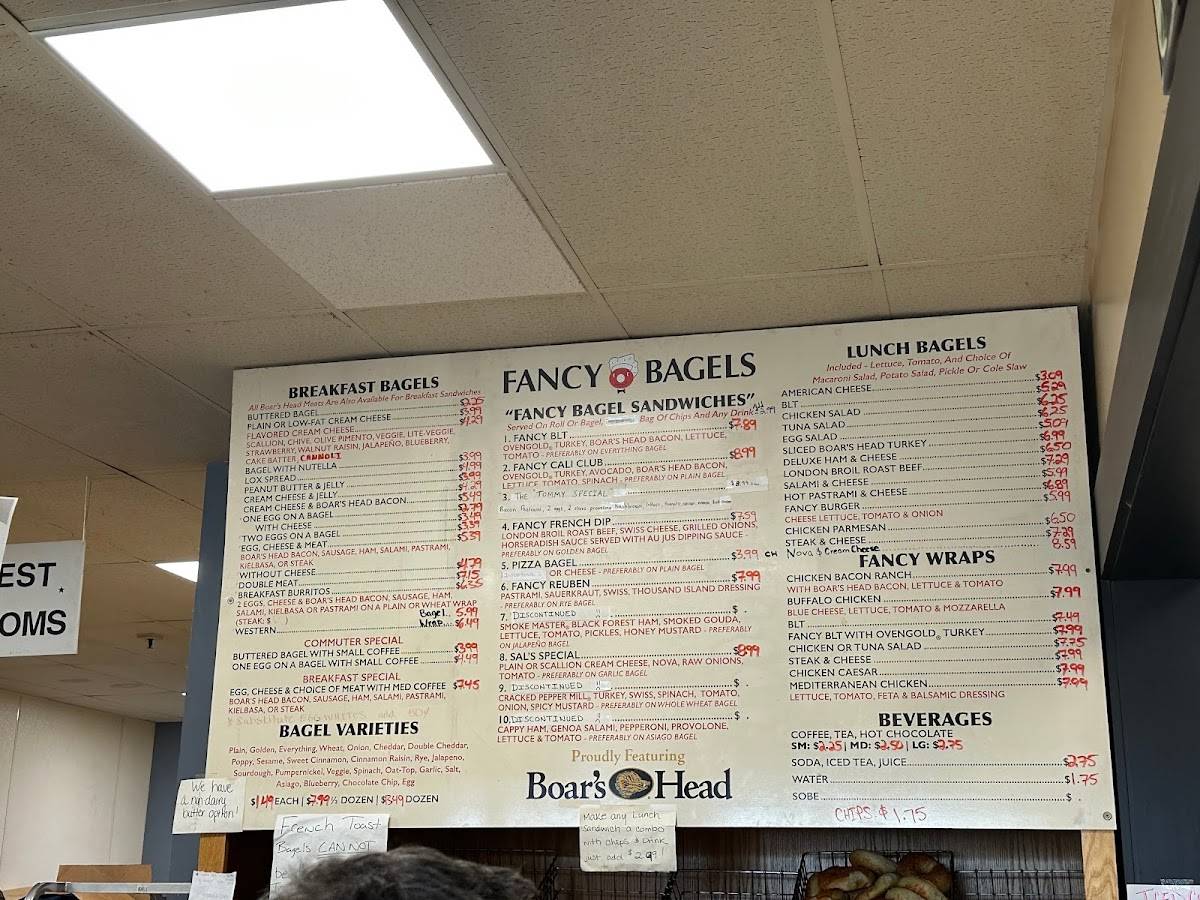 Menu at Fancy Bagels Inc. restaurant, Southington, 405 Queen St