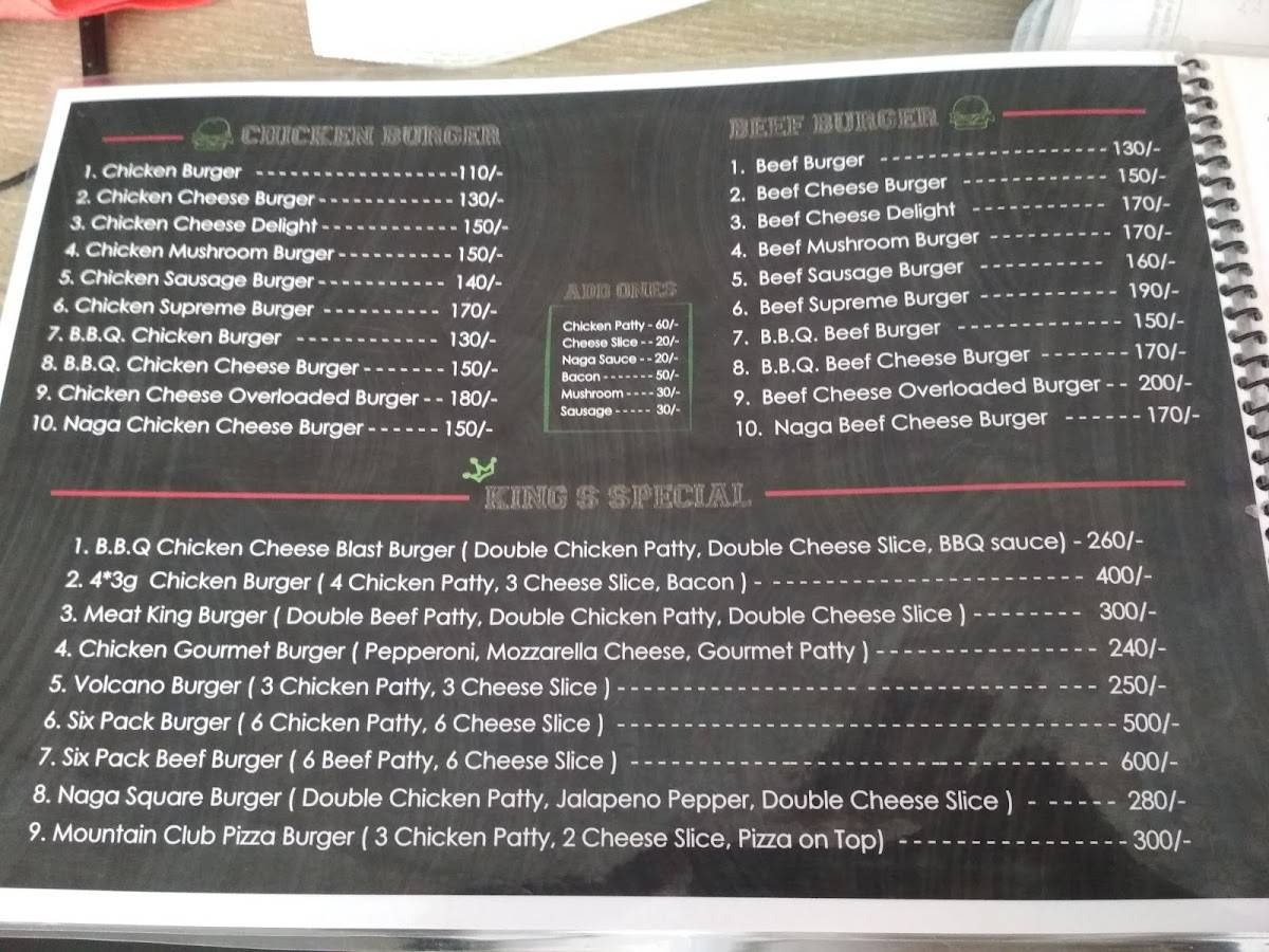 Menu at FOOD KING, Guwahati