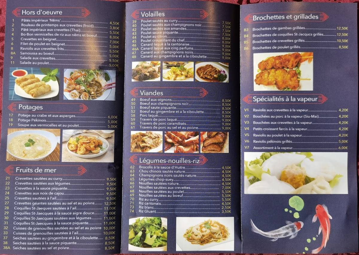 Menu at Restaurant Fu Qi, Étréchy, 31 Av. d'Orléans