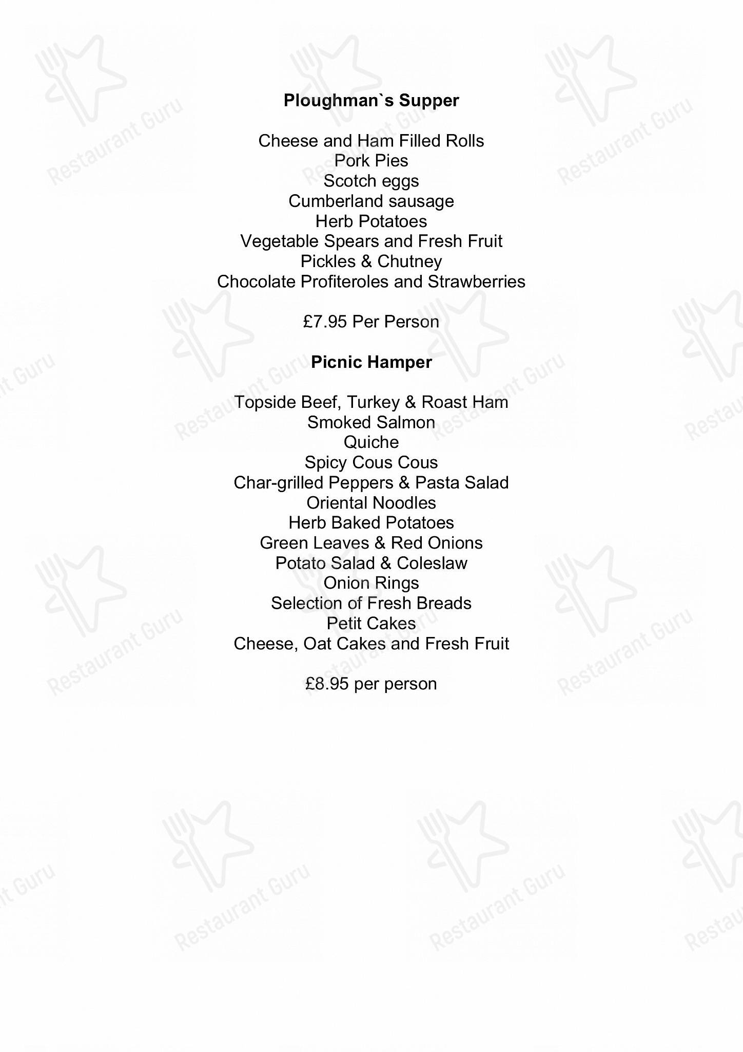 Menu at The Gibraltar Rock restaurant, North Shields