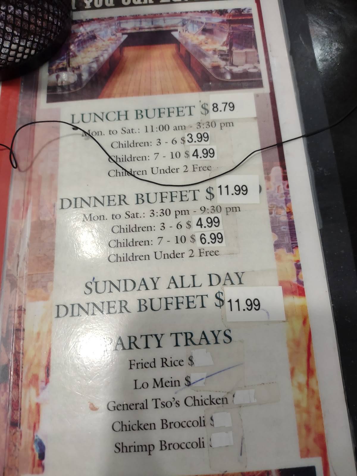 Menu at Grand Buffet restaurant, Evansville