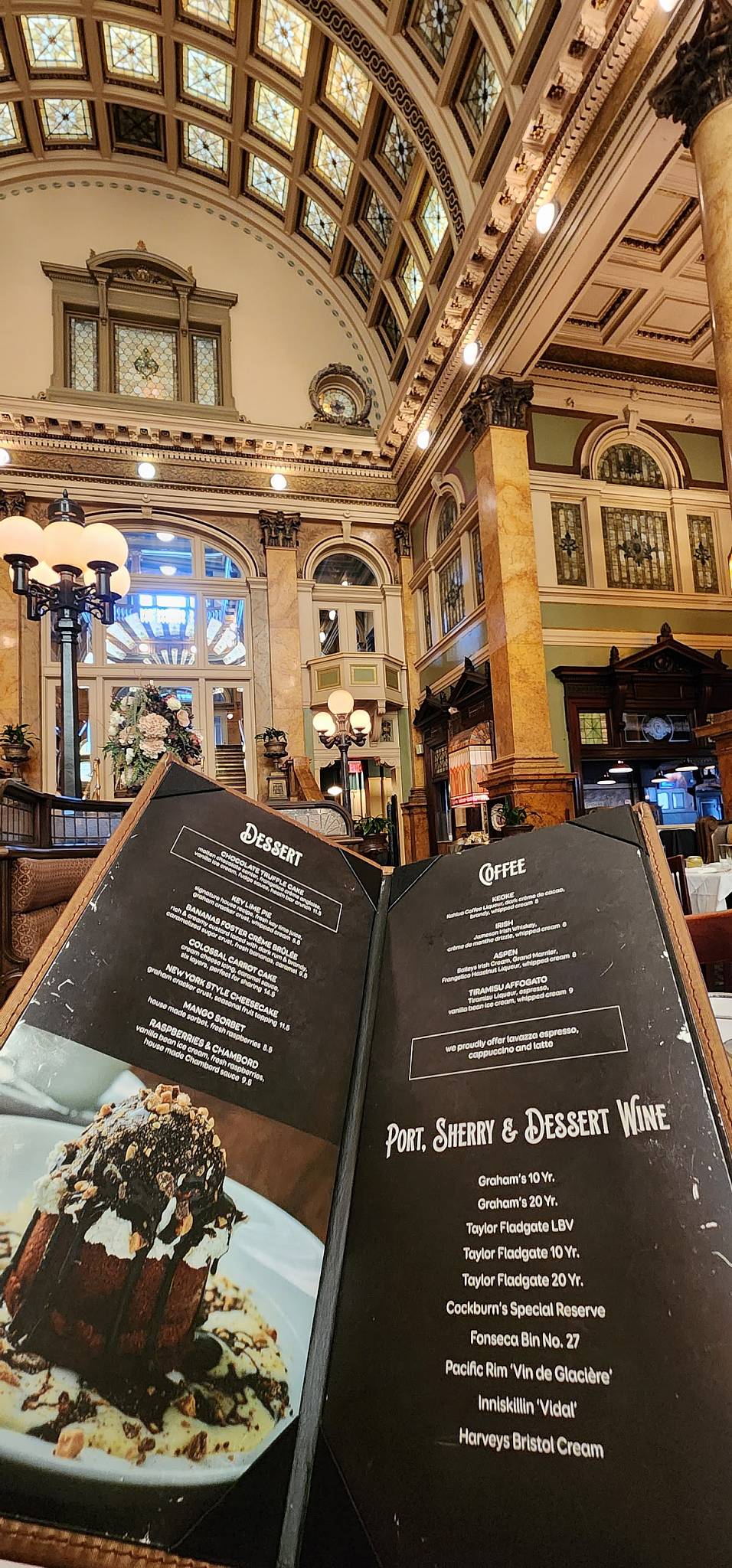 Menu at Grand Concourse restaurant, Pittsburgh