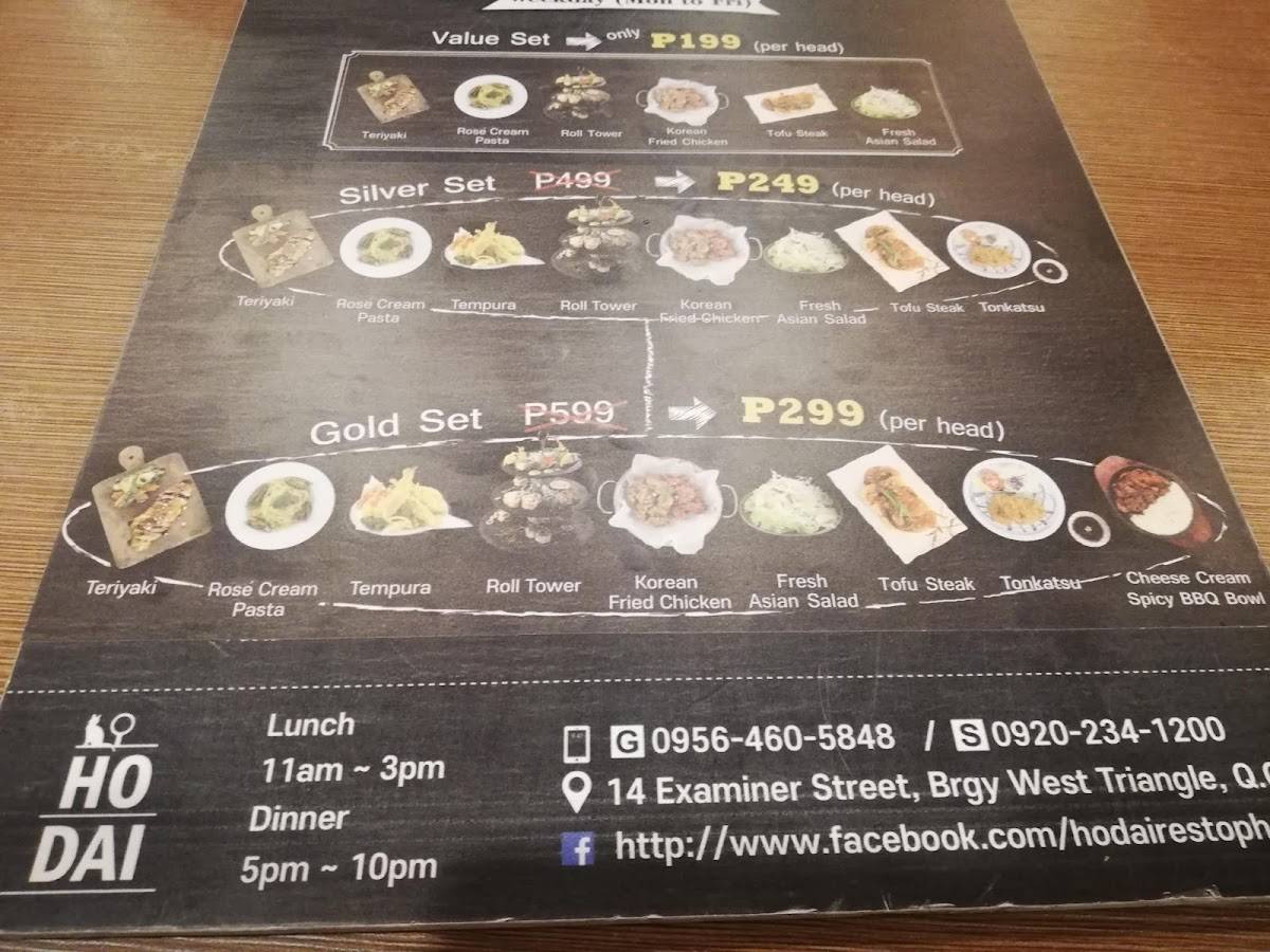 Menu at HODAI Korean BBQ & SEAFOOD Grill, Quezon City