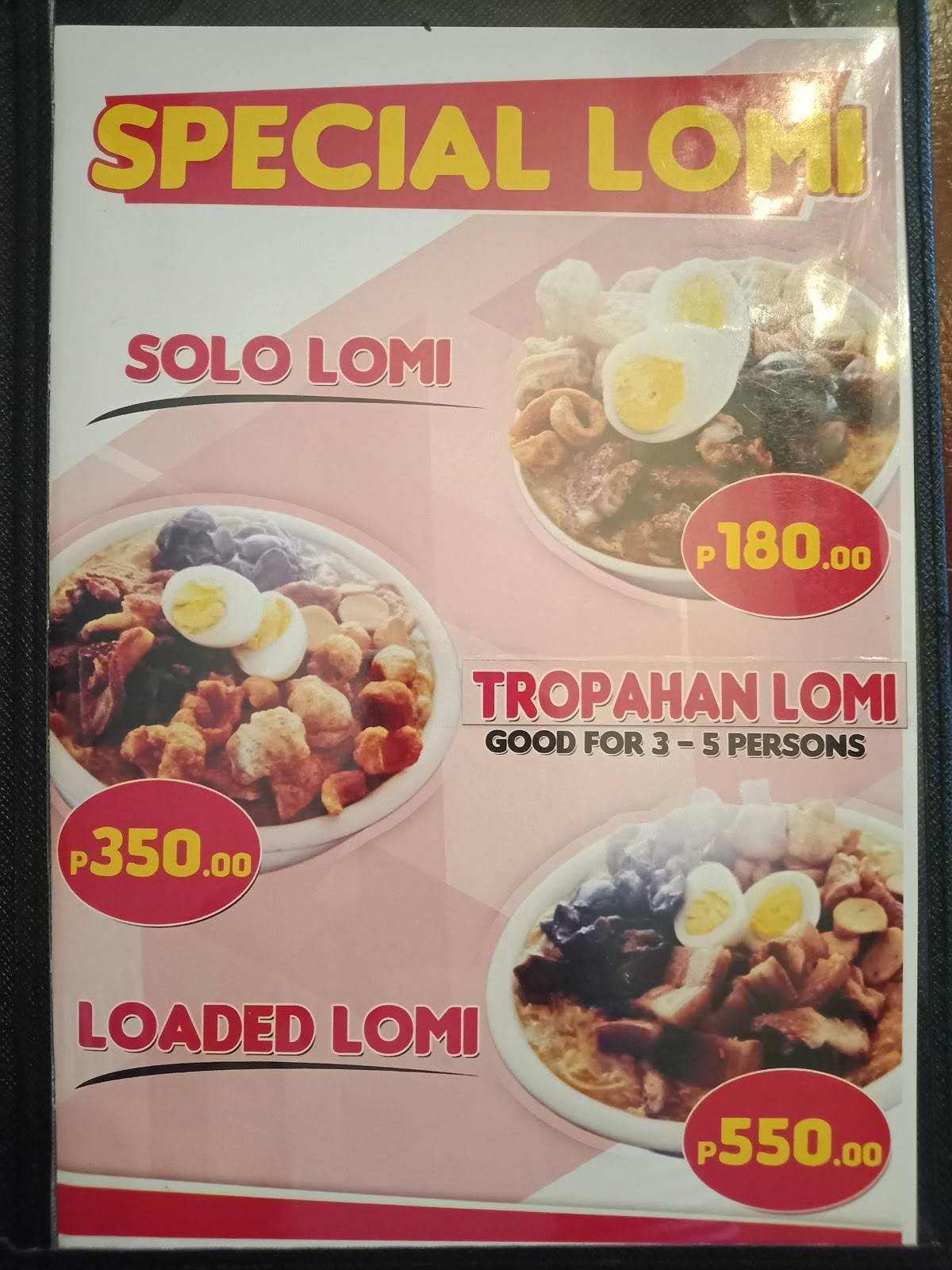 Menu at Jaytee's Classic Filipino Cuisine restaurant, Tagaytay, 4W2X+H5H
