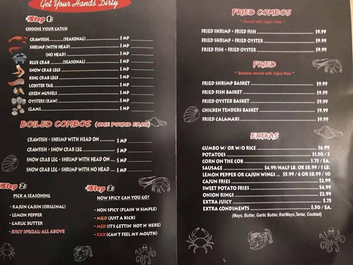 Menu at Juicy Crawfish & Seafood restaurant, College Station