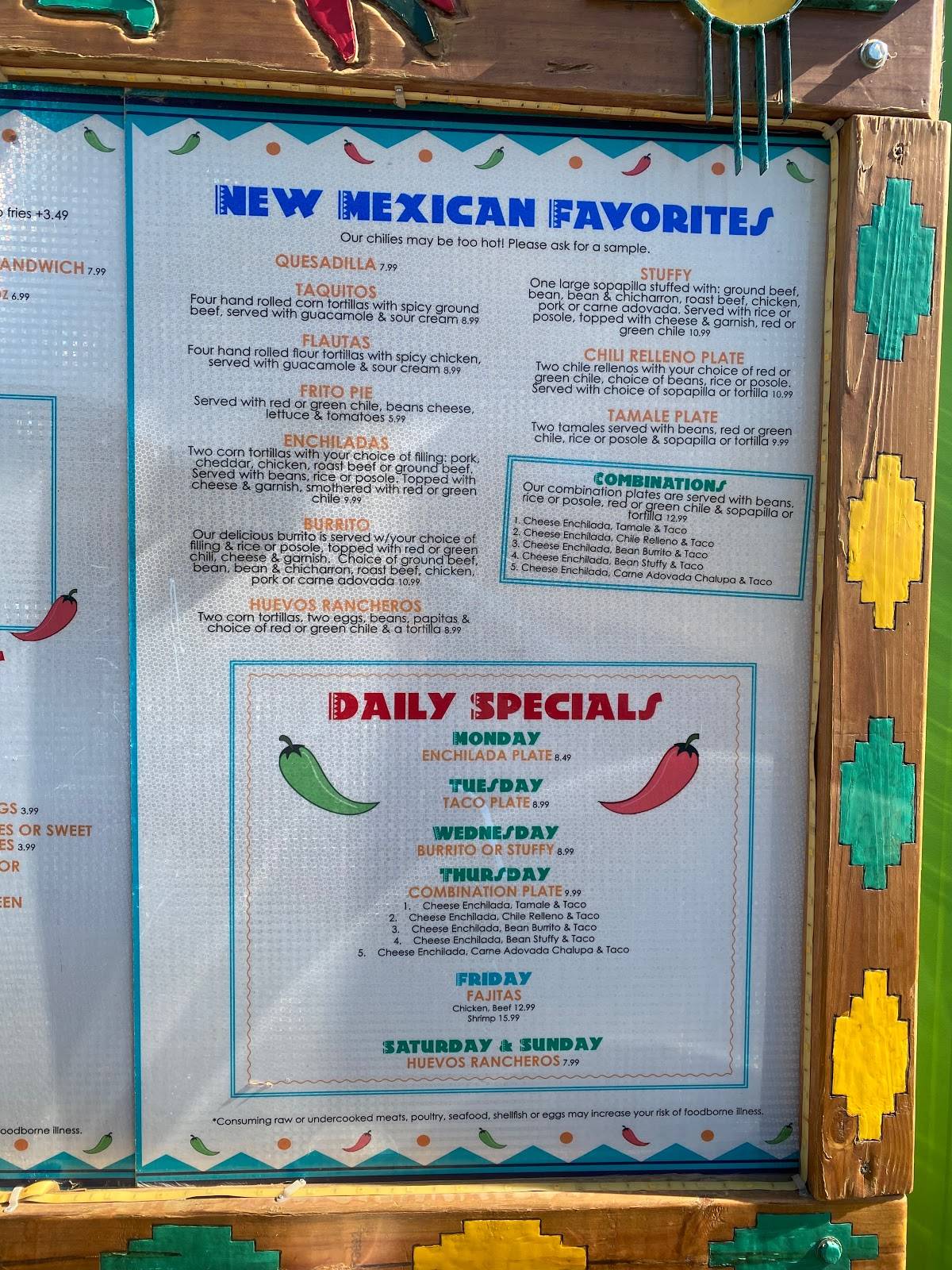 Menu at Kocina De Raphael restaurant, Las Vegas