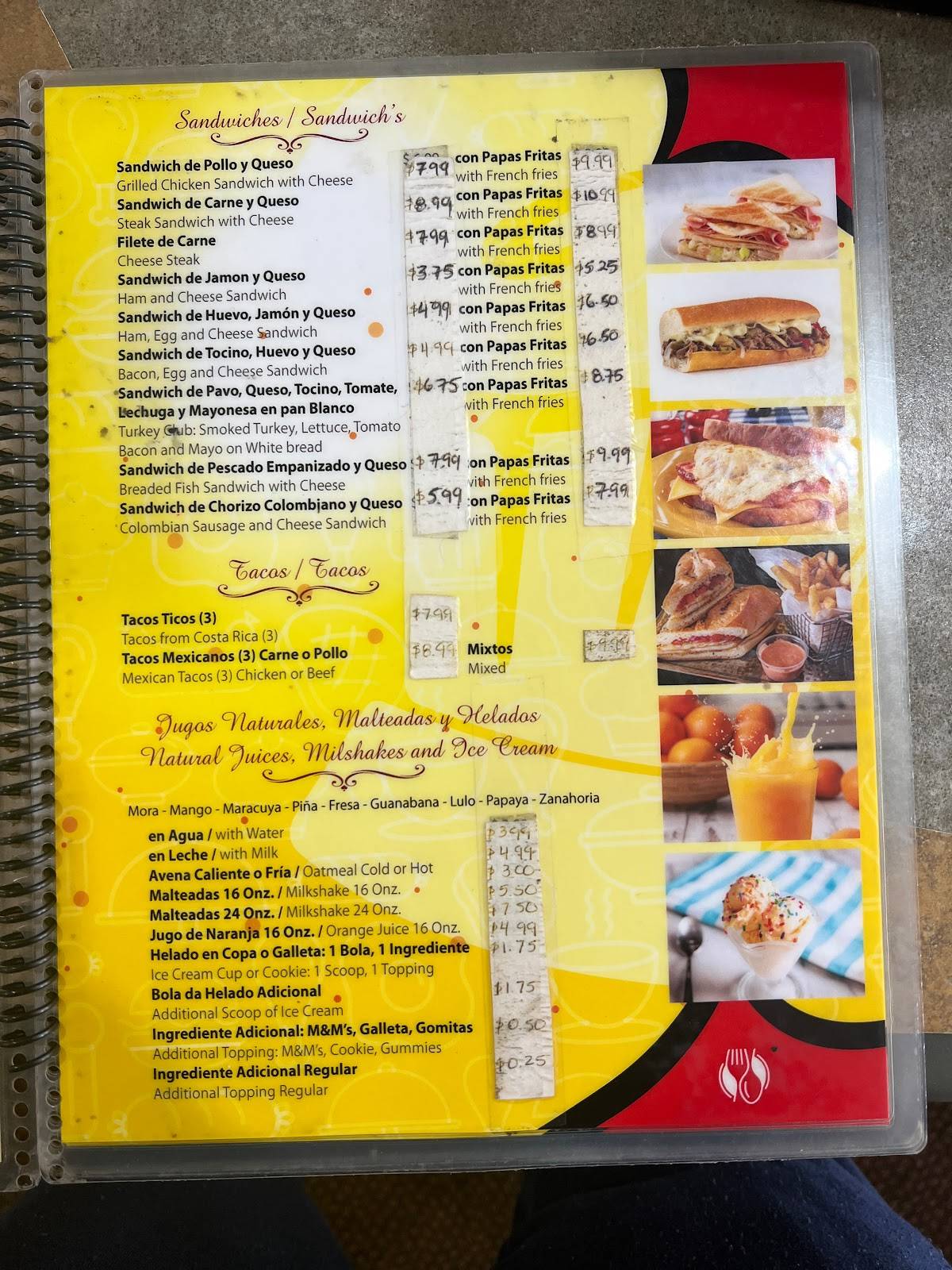 Menu at La Reina Bakery, Bound Brook