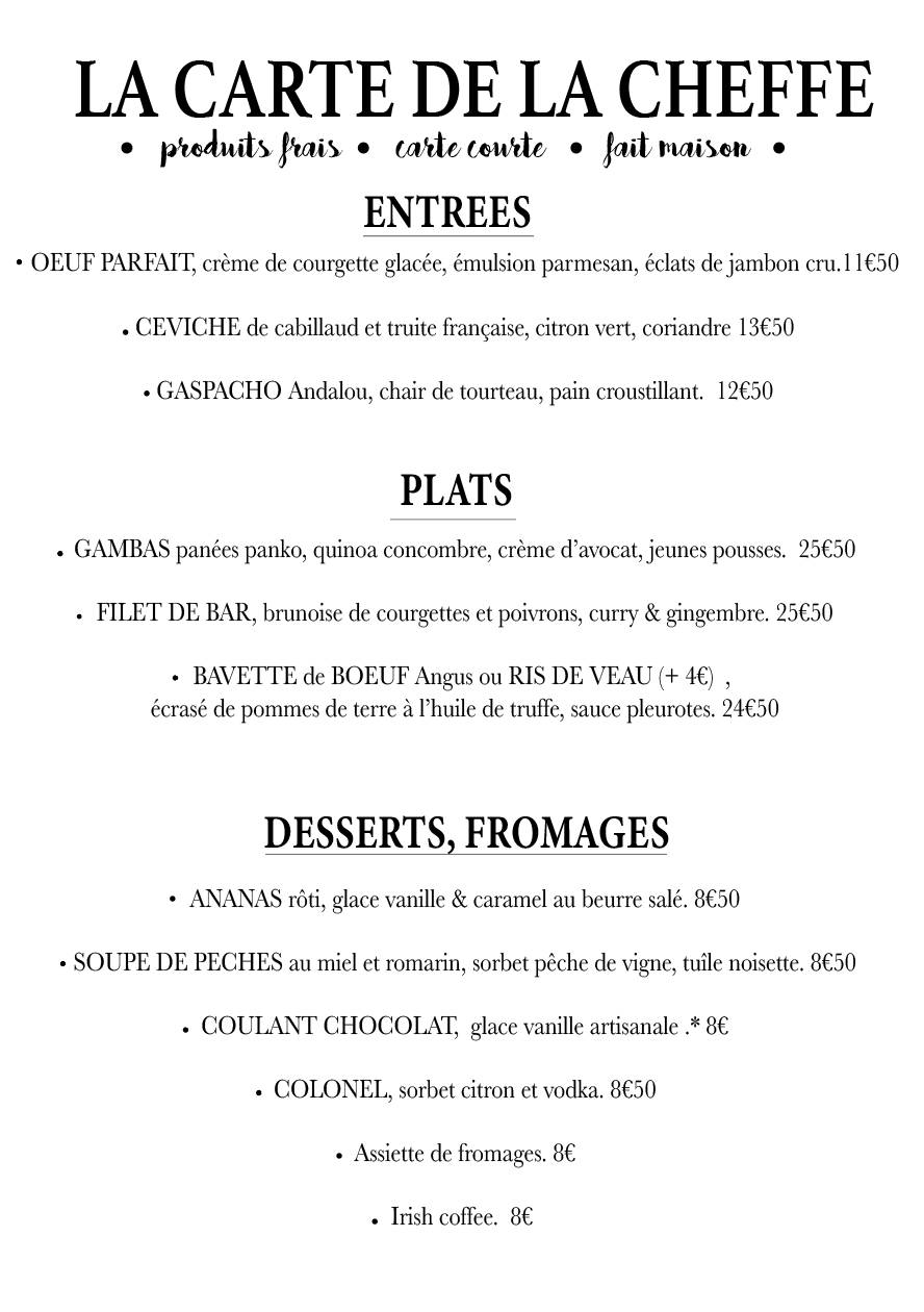 Menu au La Souris Verte restaurant, Nancy, 39 Rue des Maréchaux