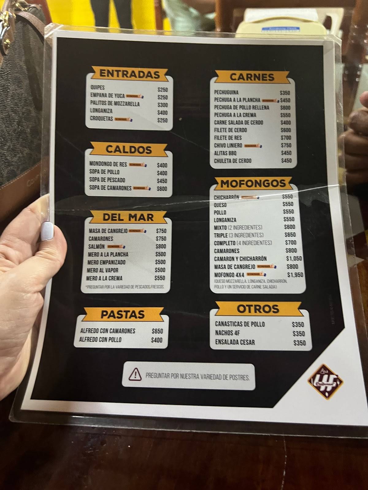 Menu at Las 4F Restaurant -Moca-, Moca