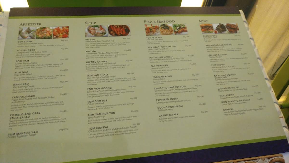 Menu at Lemon Grass restaurant, Cebu City, ayala center cebu