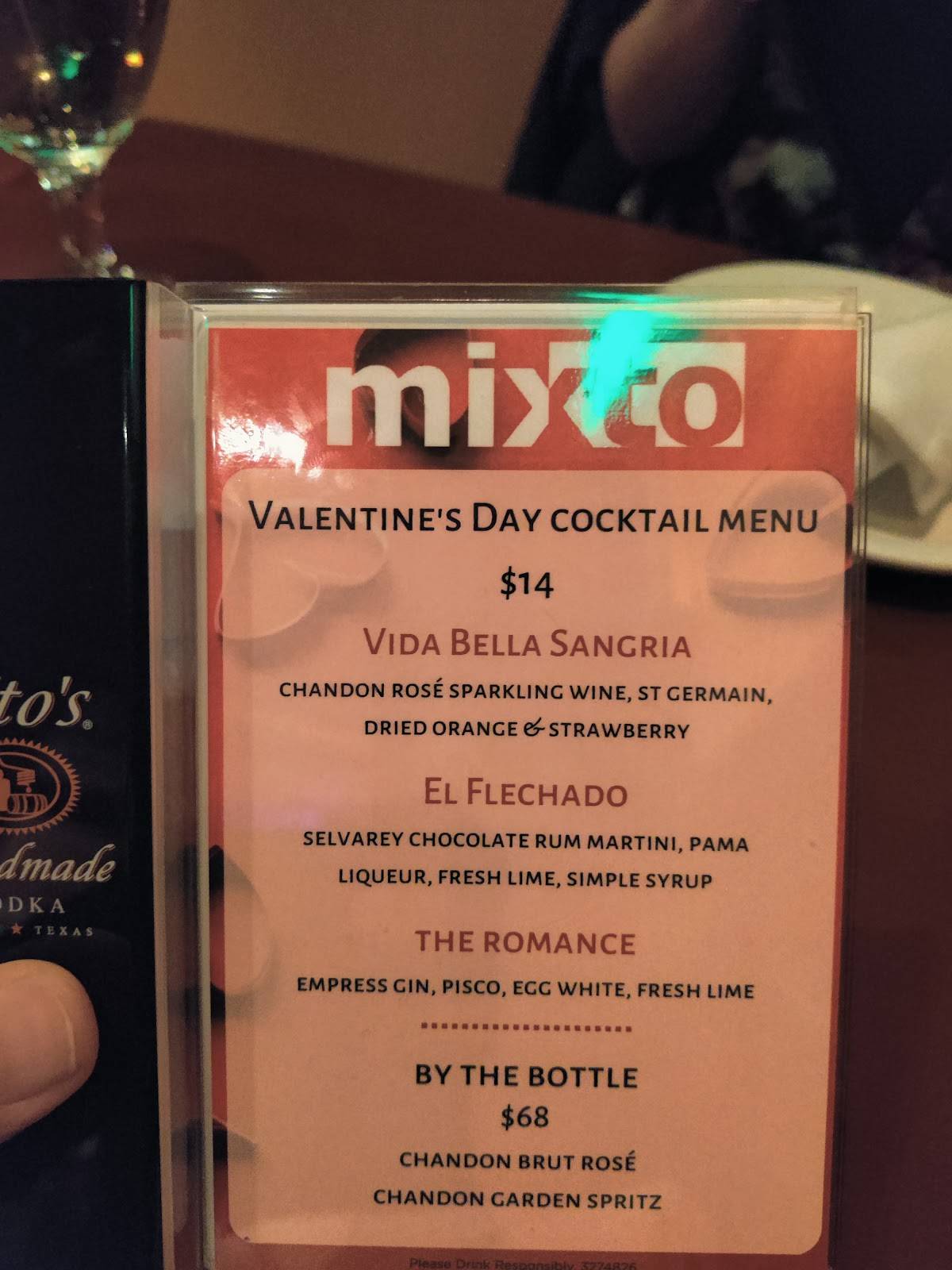 Меню Mixto Restaurante, Филадельфия