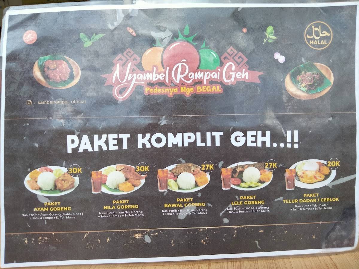 Carta del restaurante Nyambel Rampai Geh - Slipi, West Jakarta