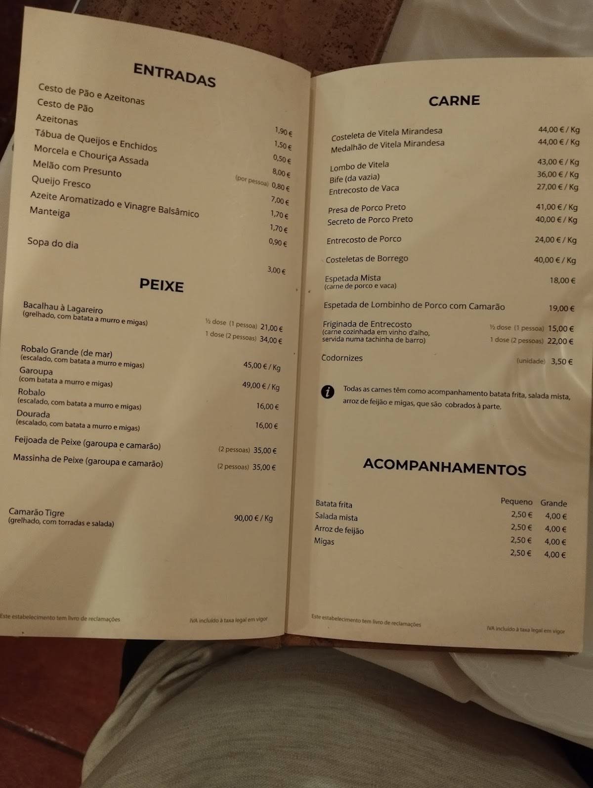 Menu em O Crispim - Restaurante Típico | Petisqueira, Fátima