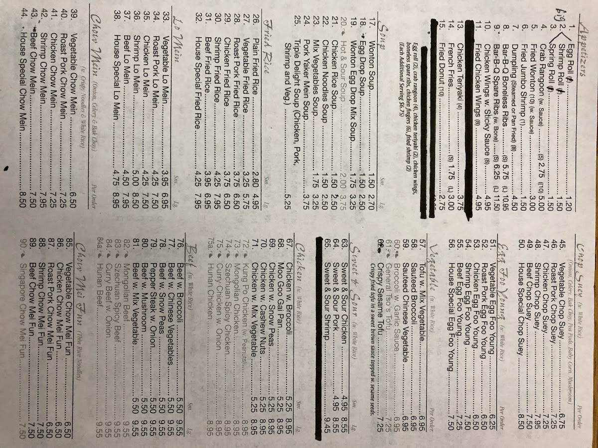 Menu at QQ Buffet restaurant, Olean, NY-417
