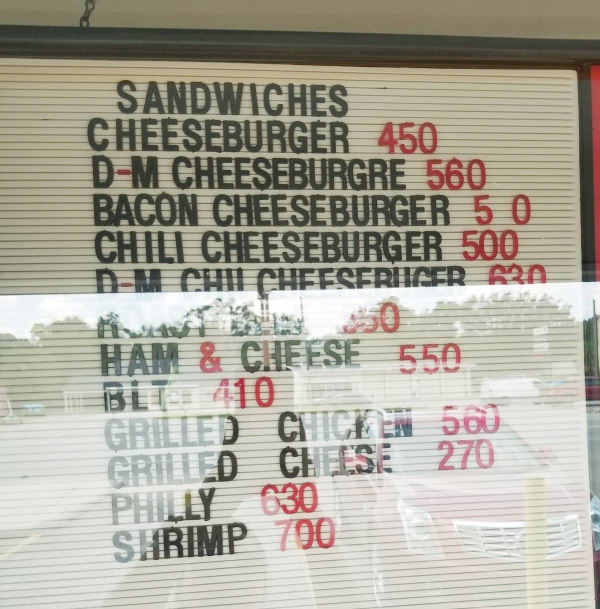 Menu at Rebel Dip restaurant, Gulfport