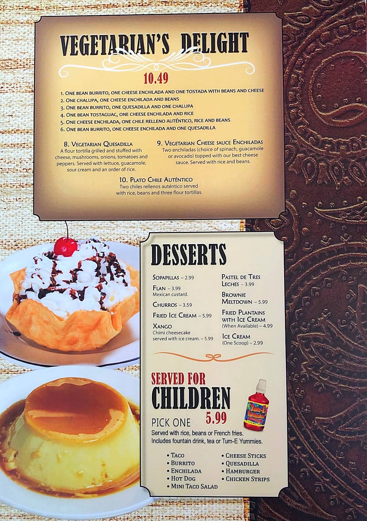 Menu at Rodeo Grande restaurant, Roanoke