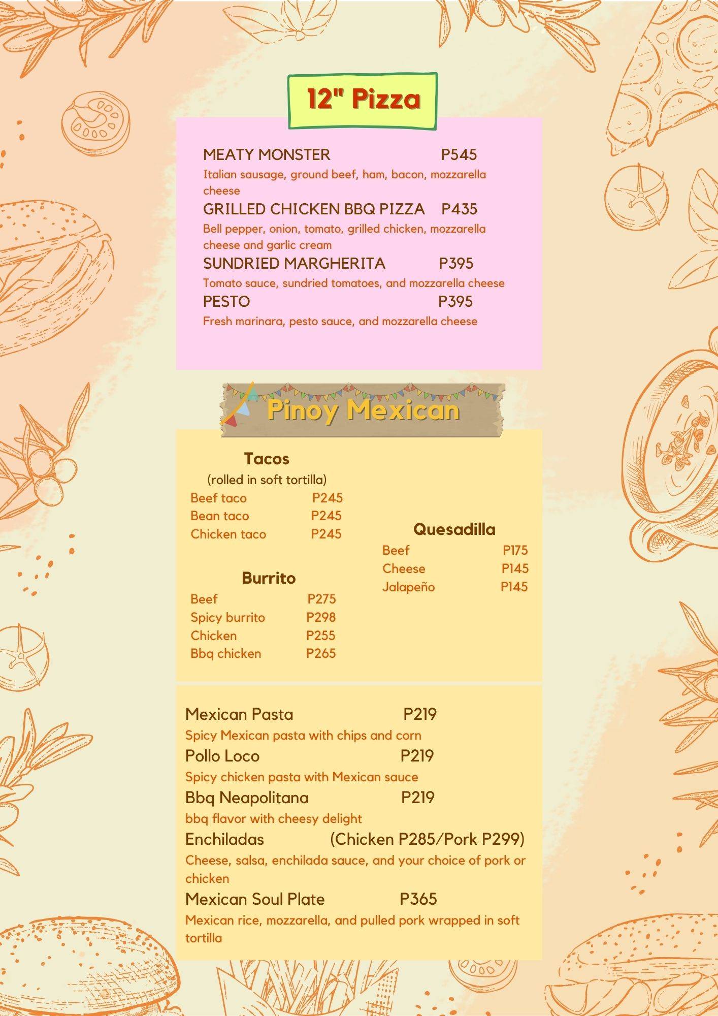 Menu at Si Christina Gateau Sans Rival restaurant, San Pablo City