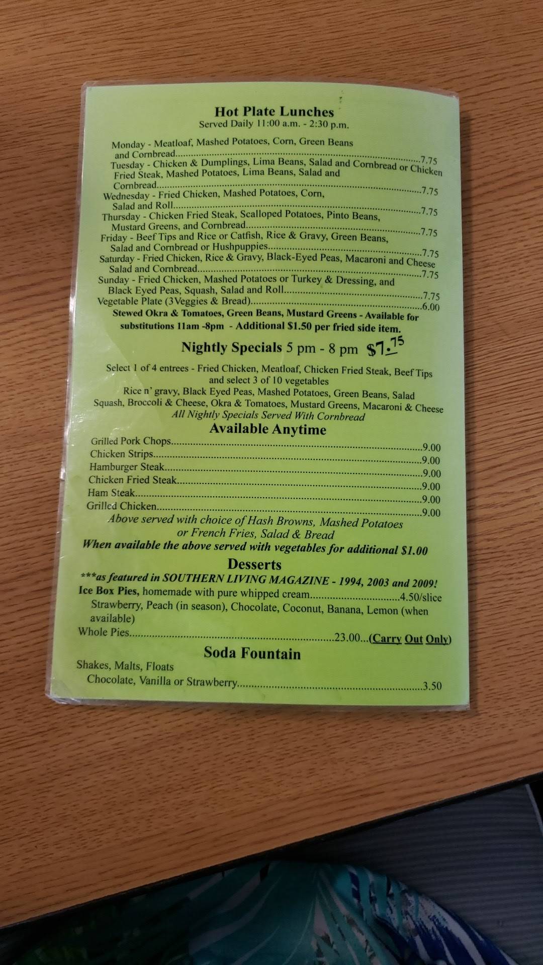 Menu at Strawn's Eat Shop Also restaurant, Bossier City