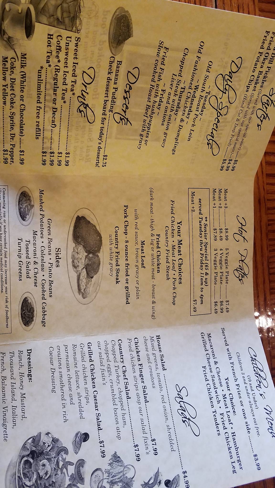 Menu at Sweet P's Southern Style restaurant, Clarksville