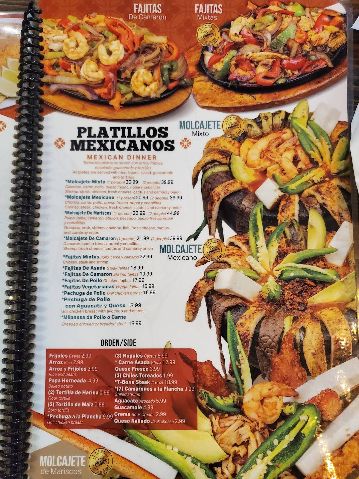 Menu at Taco Giro Mexican Grill restaurant, Sierra Vista