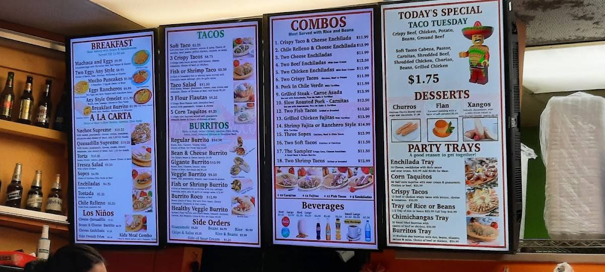 Menu at Taco Roco restaurant, Buellton, 245 Ave of Flags