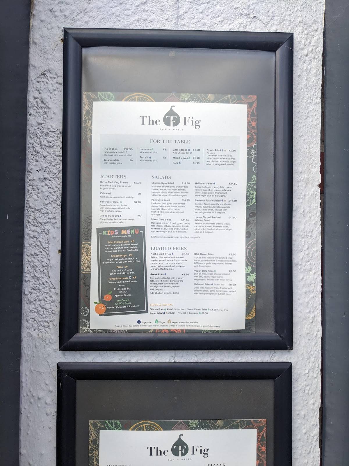 Menu at The Fig Bar & Grill, Great Yarmouth