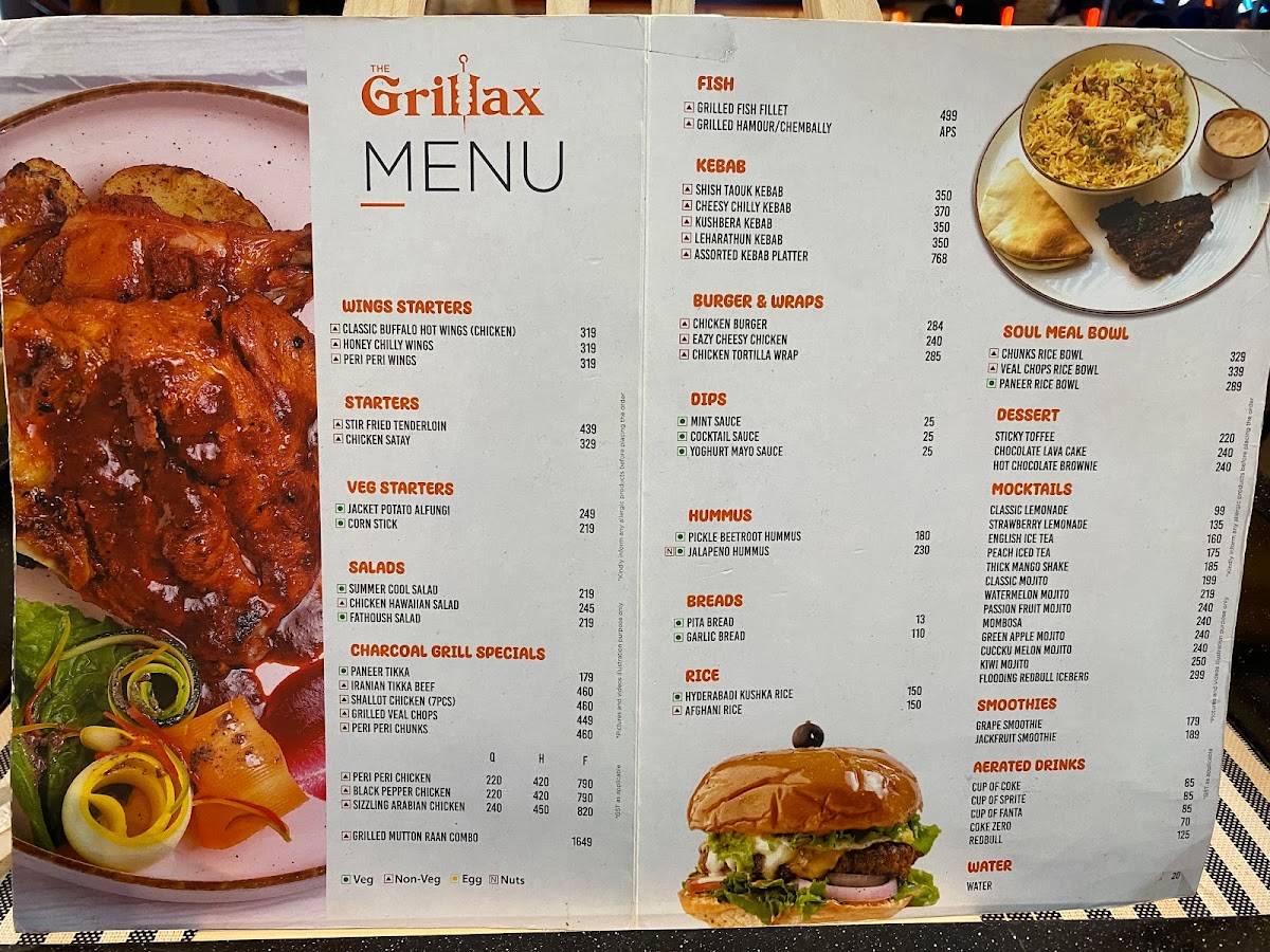 Menu at The Grillax Lulu Mall Kochi, Kochi