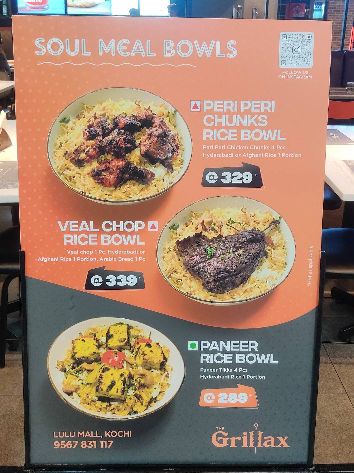 Menu at The Grillax Lulu Mall Kochi, Kochi